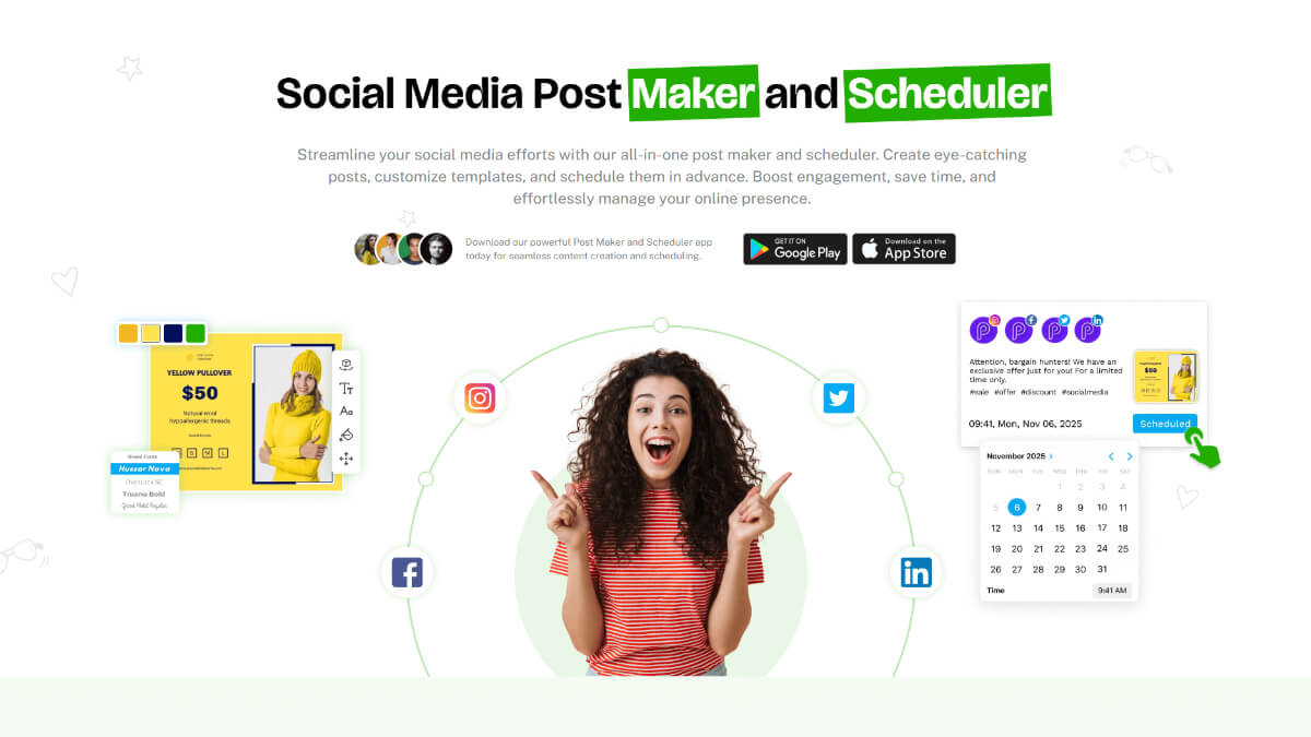 PostWizz - Social Media Post Maker and Scheduler