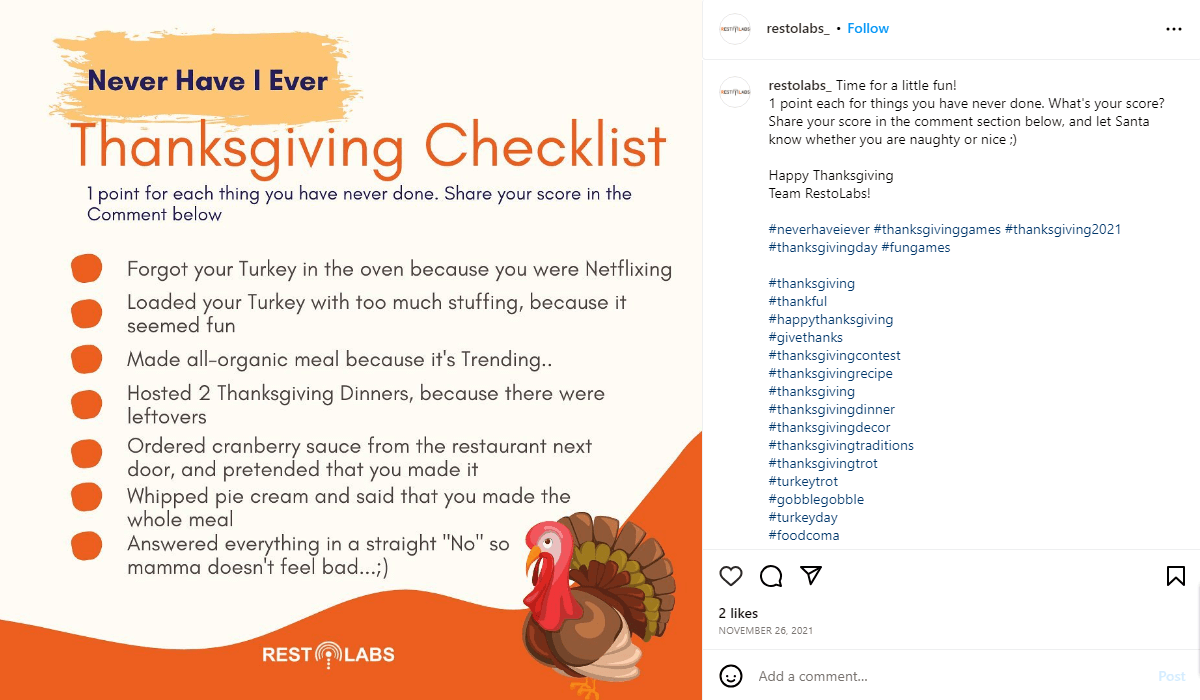 10+ Thanksgiving Social Media Post Examples